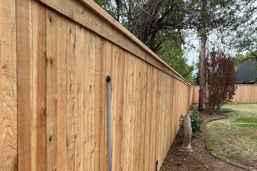 Privacy Fence 6' Cedar Cap & Trim on Steel Posts at 4130 S Birmingham ...